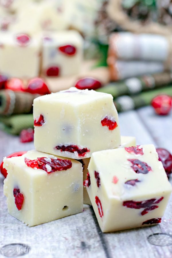 Easy White Chocolate Cranberry Fudge - Balancing Motherhood