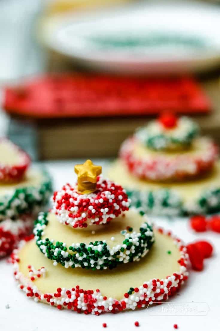 Stacked Christmas Tree Cookies - Balancing Motherhood