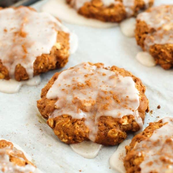 Iced Gingerbread Oatmeal Cookies - Balancing Motherhood