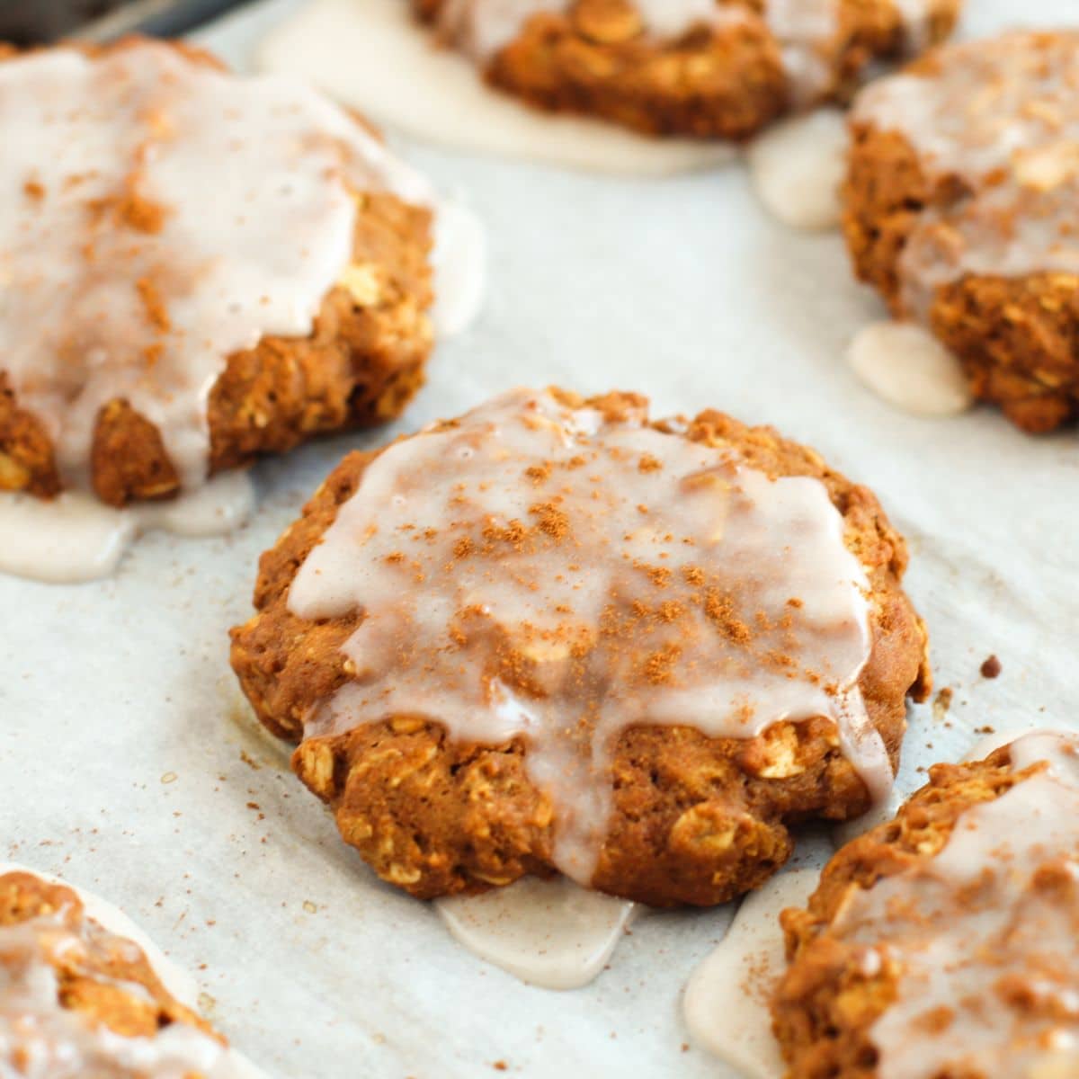 Iced Gingerbread Oatmeal Cookies - Balancing Motherhood