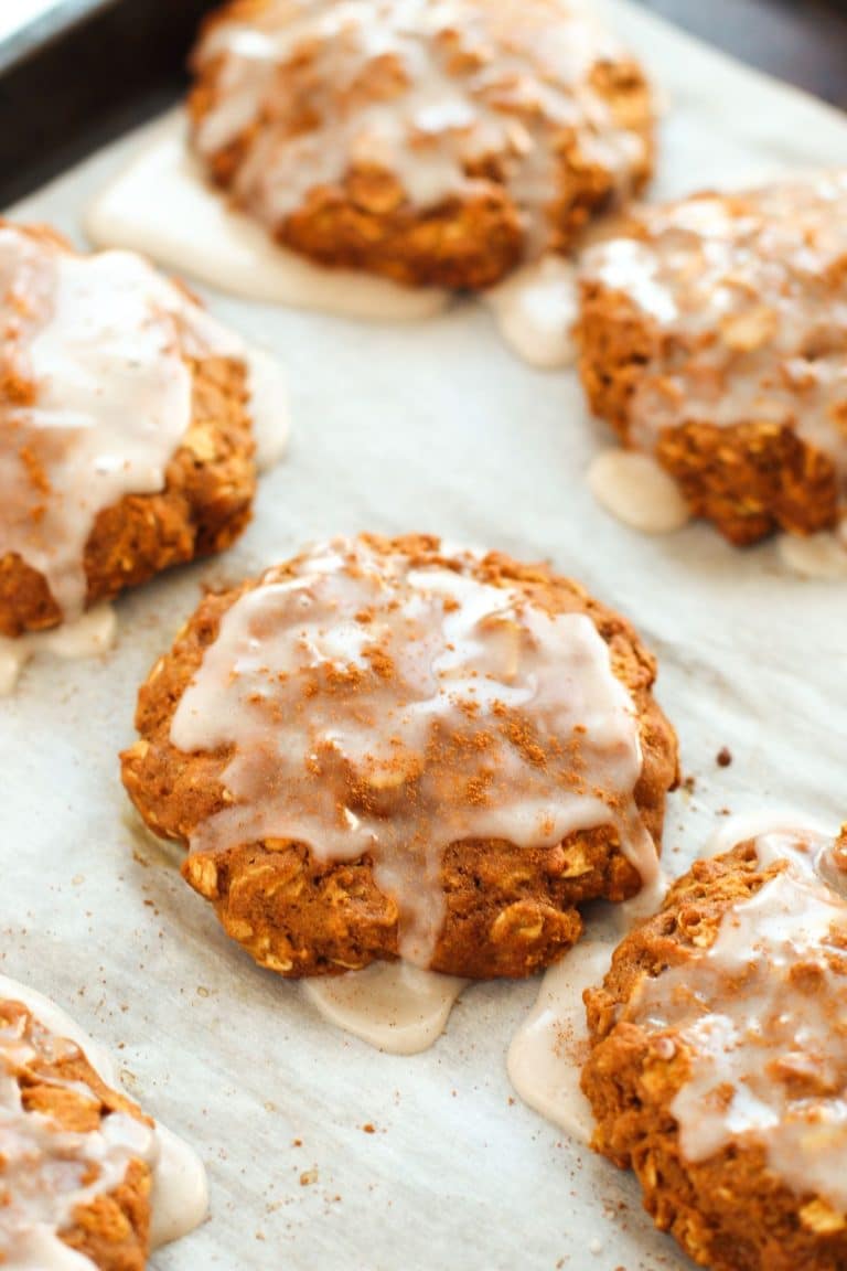 Iced Gingerbread Oatmeal Cookies - Balancing Motherhood