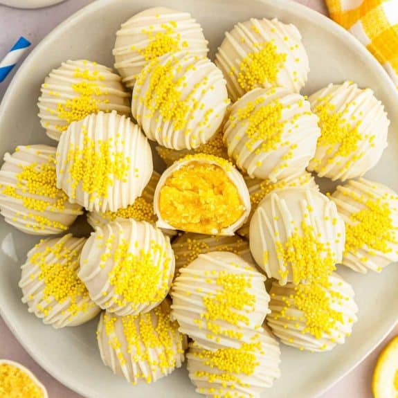 Lemon Cake Balls - Balancing Motherhood