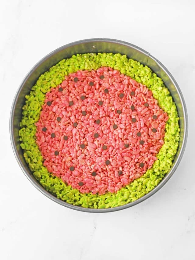 Watermelon Rice Krispie Treats - Balancing Motherhood