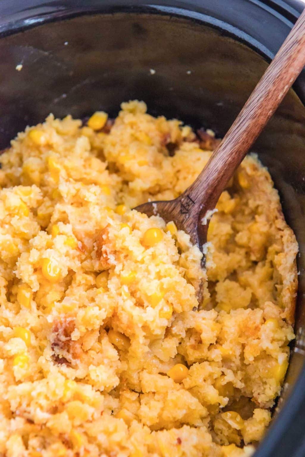 Slow Cooker Cornbread Casserole - Balancing Motherhood