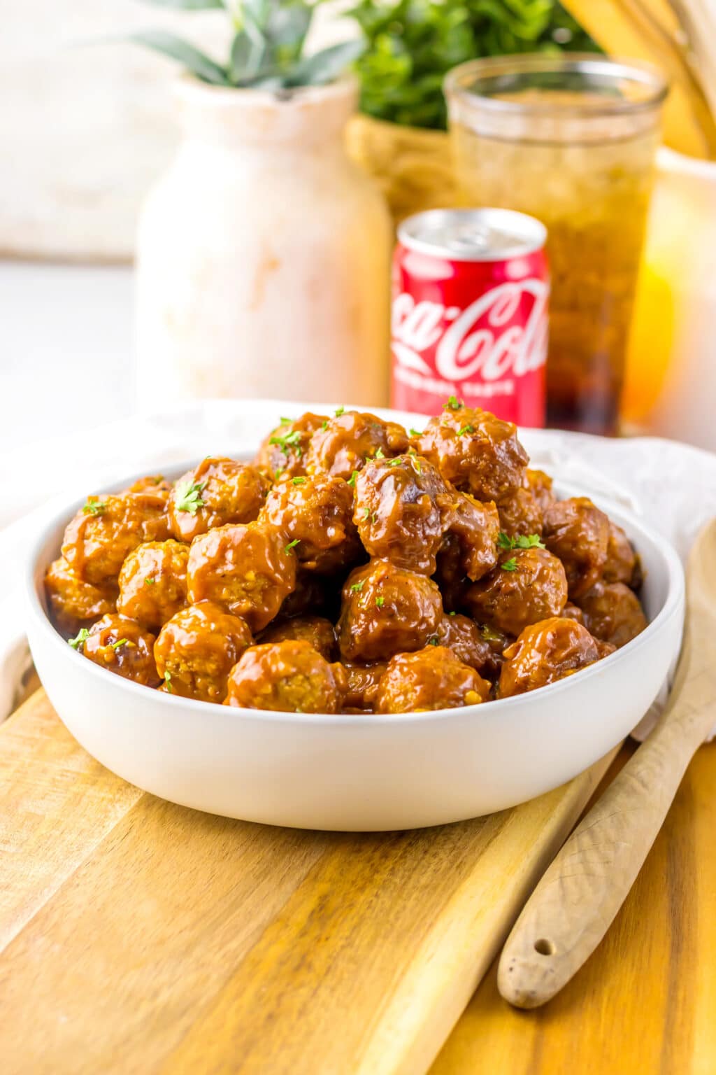 Slow Cooker Coca-Cola Meatballs - Balancing Motherhood